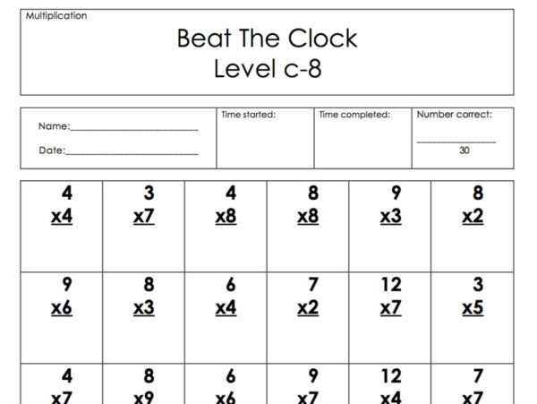 6-9 Math Beat the Clock - Montessori Made Manageable